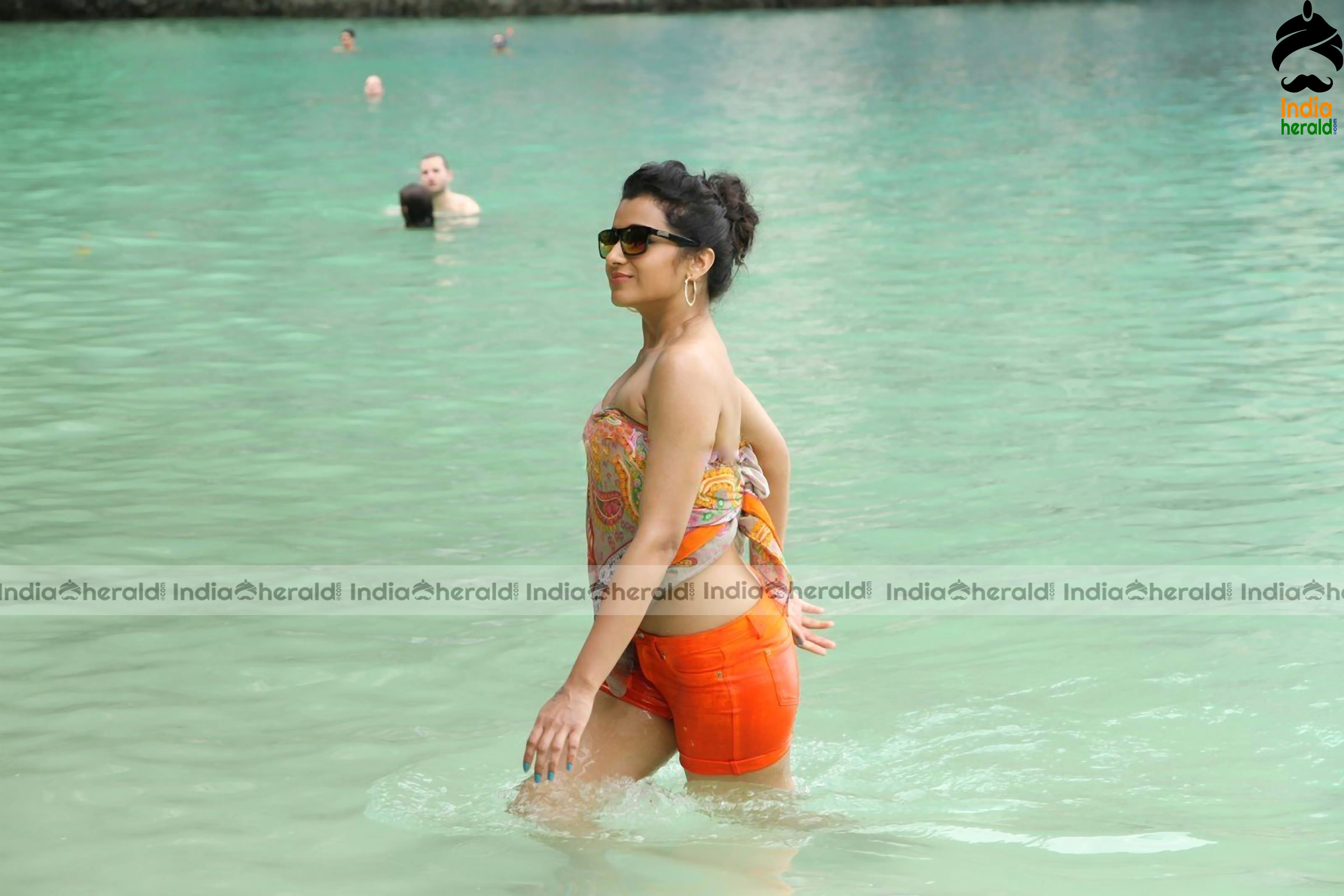 Trisha Krishnan Unseen Hot HD Bikini Photos in Beach where