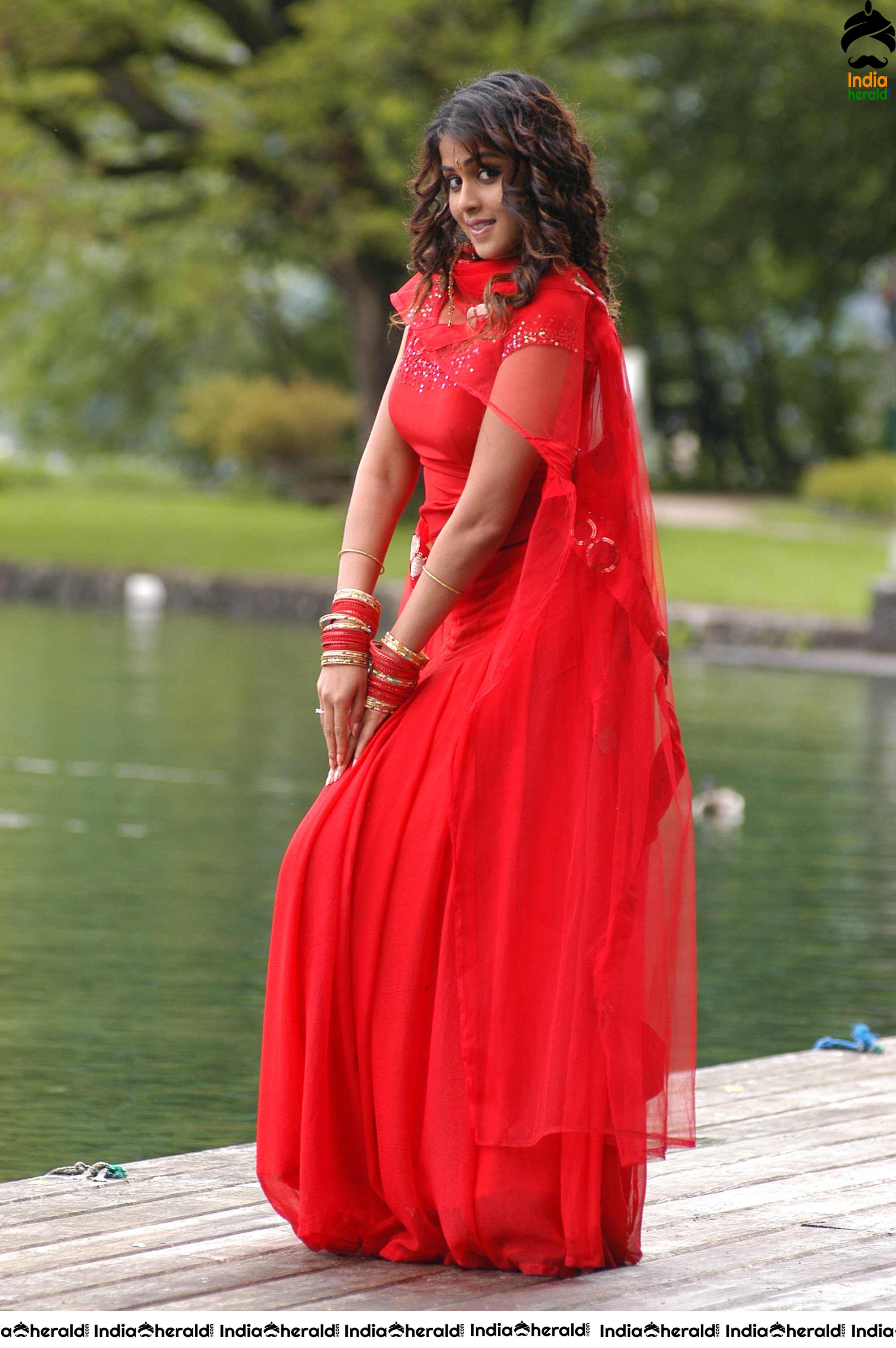 Genelia Dsouza In Red Saree