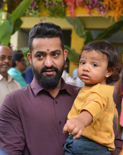 Jr NTR with his son Abhay Ram Photos
