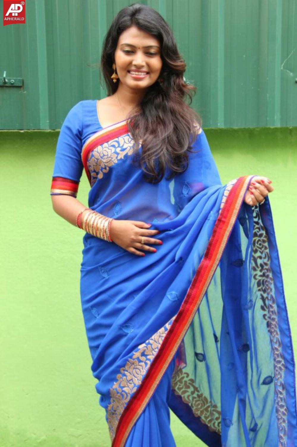 Neha Blue Saree Latest Stills
