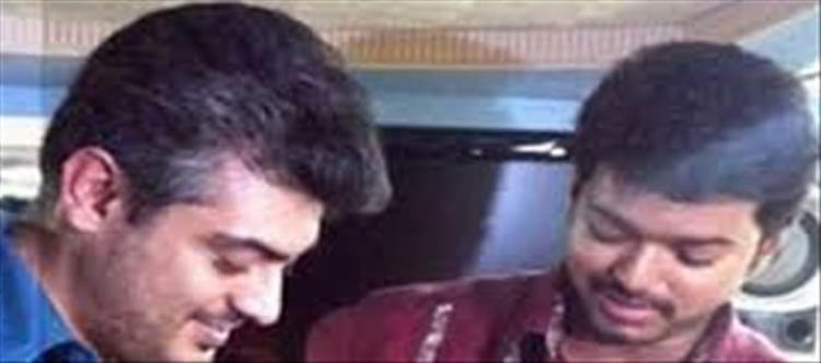 Ajith was waiting outside the caravan to meet Vijay..