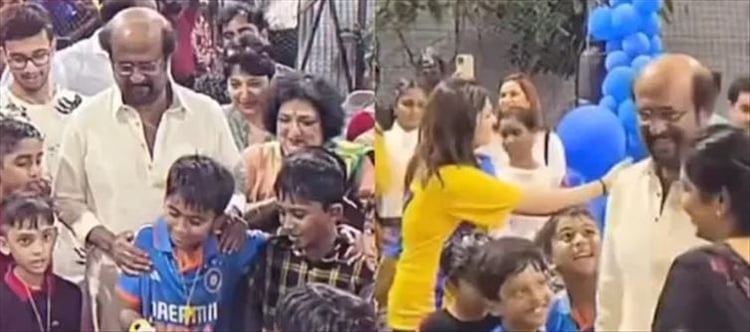 Rajinikanth Celebrated Grandson s Birthday Party at the Cri