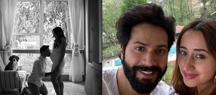 Varun Dhawan planted a kiss on Natasha Dalal’s baby bump