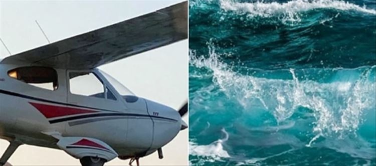 A plane that suddenly landed in the sea.. Frozen tourists..