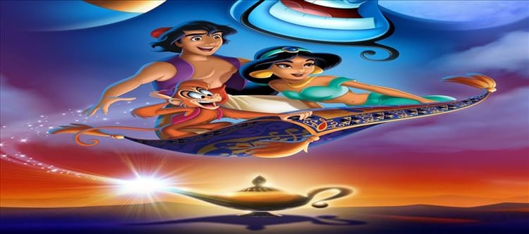 Aladdin who came on the flying carpet cartoon story beco