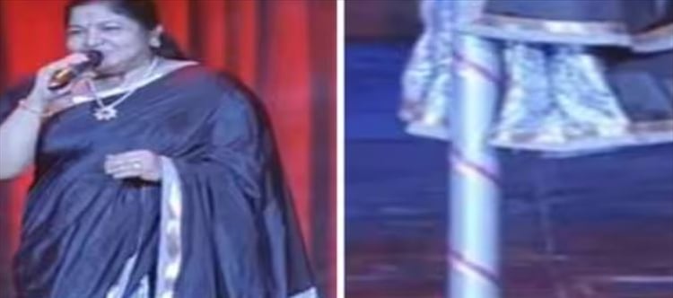 Singer Chitra stood in the middle & sang in the magic show.