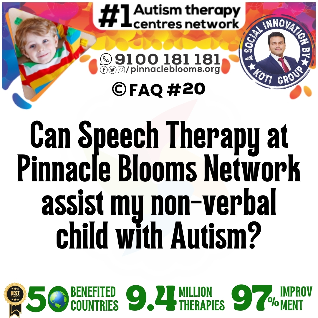 Can Speech Therapy at Pinnacle Blooms Network assist my non