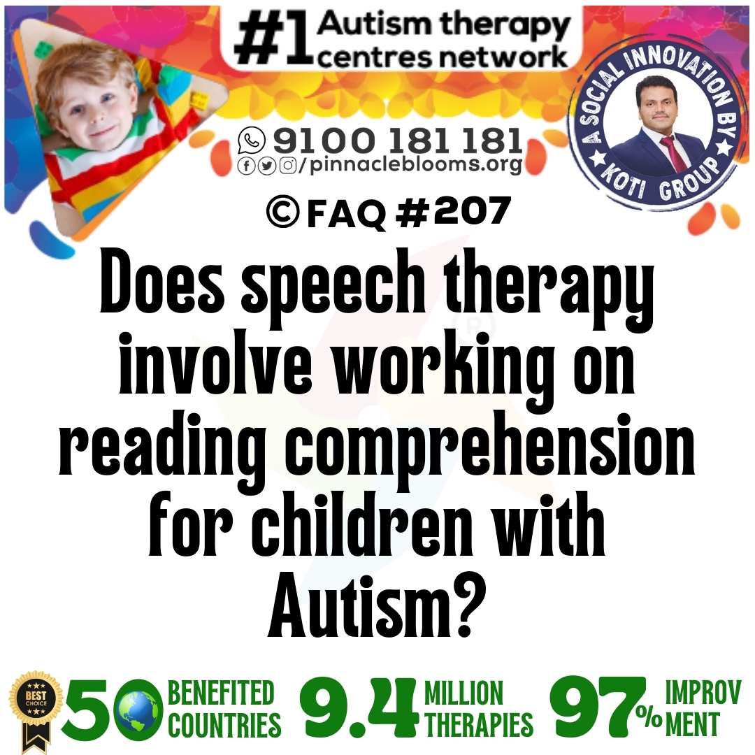 Does speech therapy involve working on reading comprehensio