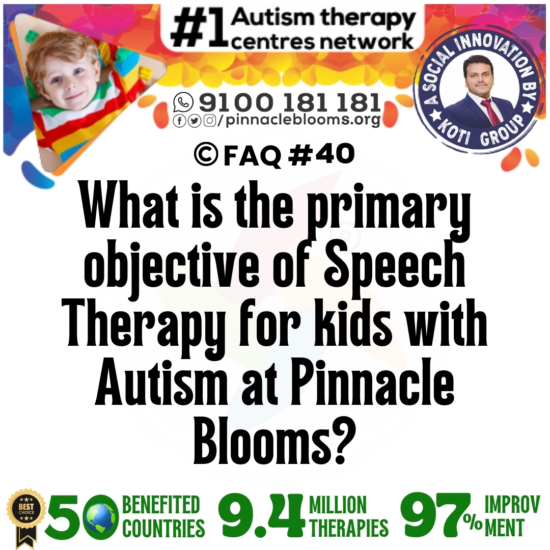 What is the primary objective of Speech Therapy for kids wi