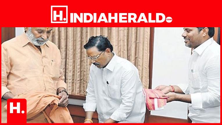 Another Dalit MLA Touches Peddi Reddy Feet