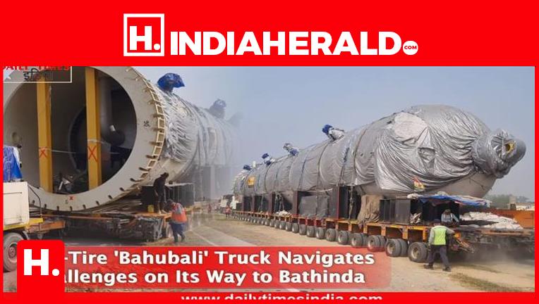 Bahubali truck along with companion vehicle with 400 tyres