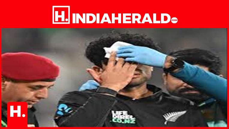 Cricketer suffers a serious injury on the forehead..