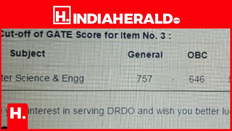 DRDO Cut-Offs - General 757, OBC 646, SC 548, ST 386 - Rese