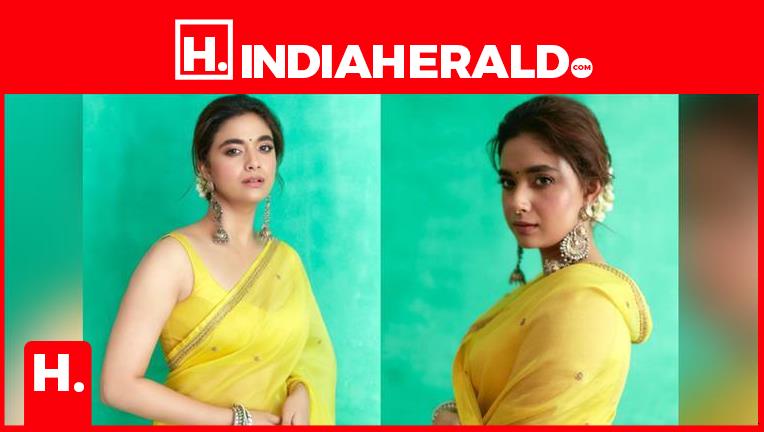 Keerthy Suresh Wows In Yellow Saree With Bindi - Photos
