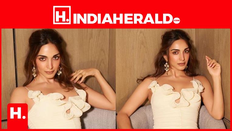 Kiara Advani Served Glam Goddess Vibes in a white ruched dr