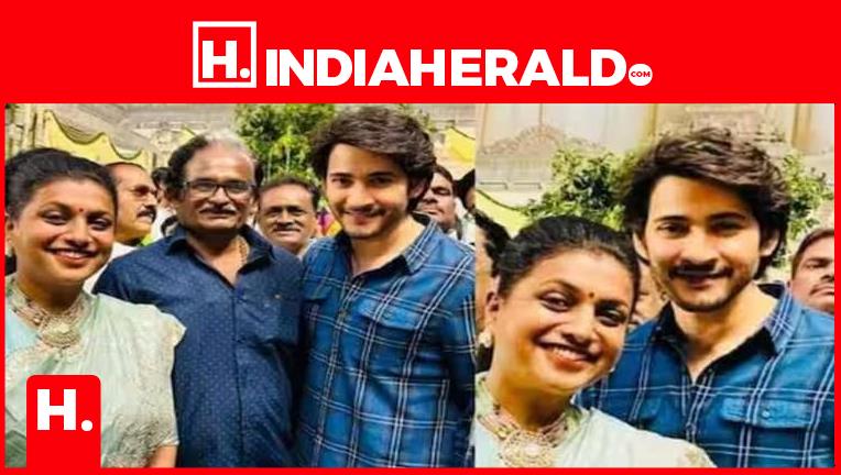 Minister Roja took a selfie with the superstar..