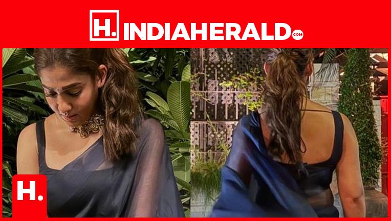 Nayanthara Looks Smoking Hot in Transparent Sleeveless Saree