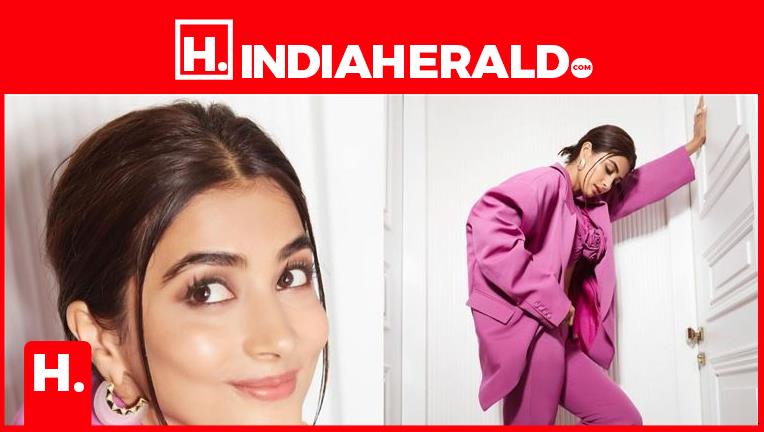 Pooja Hegde Looks Elegant In A Pink Co-Ord Outfit