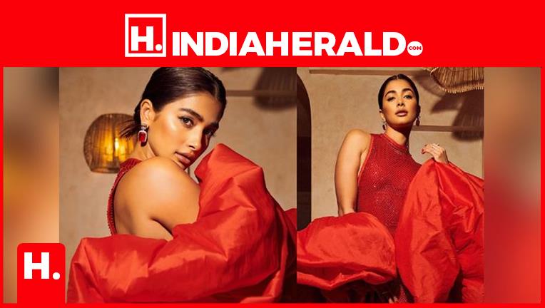 Pooja Hegde Sets The Temperature Soaring in a Red Bodycon G