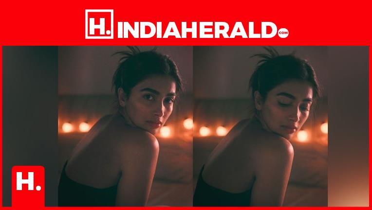 Pooja Hegde went for a no makeup face and styled her tresse