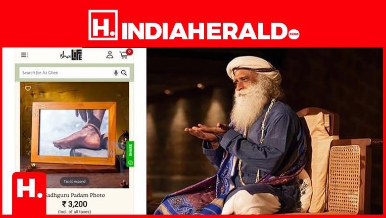 Sadhguru Selling his Feet Pic for Rs 3200 on his Official W
