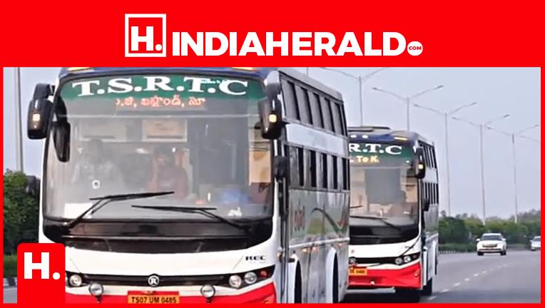 Telangana Hyderabad - CM flags off 100 new buses of TSRTC Telangana Hyderabad - CM flags off 100 new buses of TSRTC