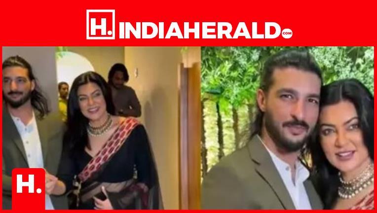Sushmita Sen and Rohman Shawl arrive together at Diwali par