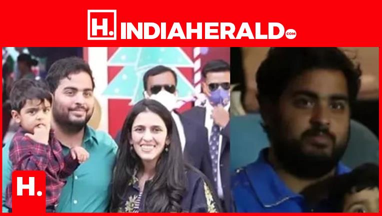 Akash Ambani son Prithvi looks cute in a blue jersey