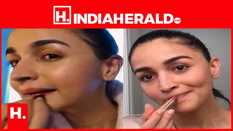 Alia Bhatt’s makeup tutorial over applying lipstick created