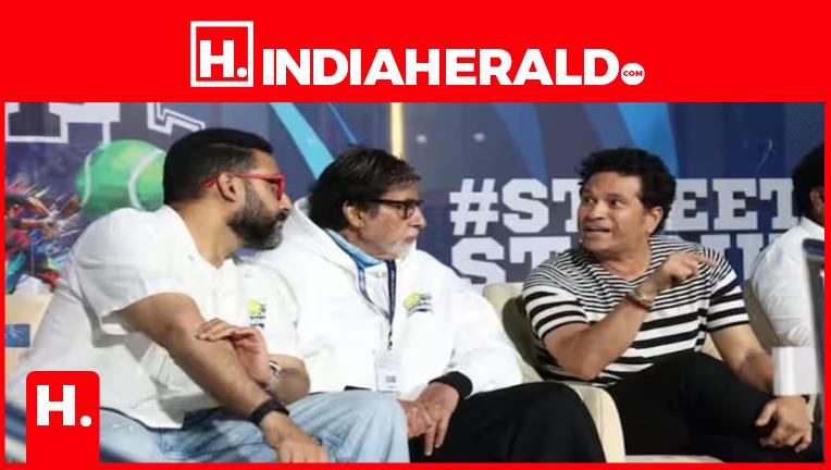 Amitabh Bachchan Seen At ISPL 2024 Final With Abhishek Bach