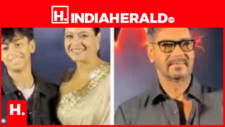 Kajol Poses With Son Yug At Maa Premiere, Ajay Devgn Arrive