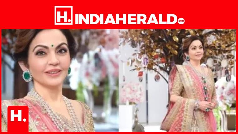 Nita Ambani wore an ivory lehenga at Anant and Radhika s Da