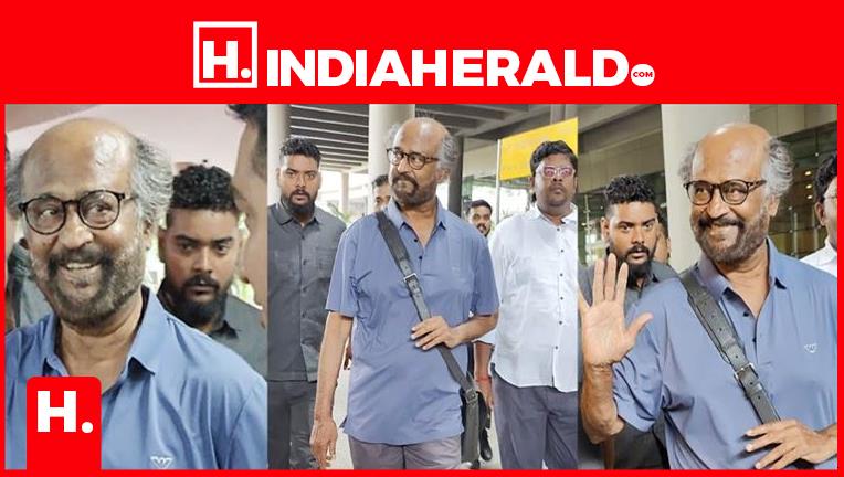 Rajinikanth’s simplicity seen at Mumbai Airport