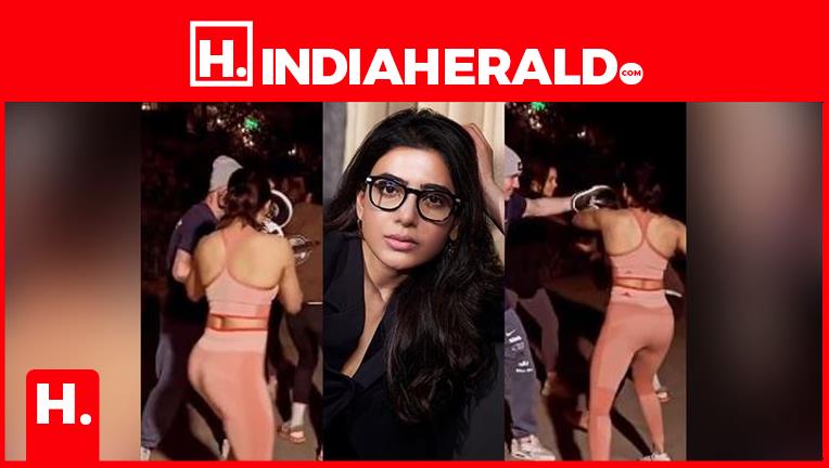 Samantha HOT Boxing in Tight Dress in Cold conditions