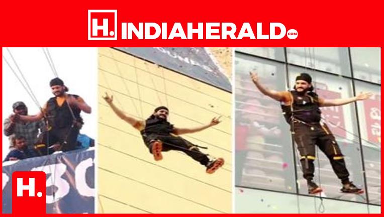 Shocking photos of Akhil jumping from the top of 172 feet b