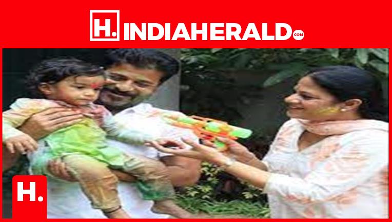 CM Revanth Reddy s Holi celebrations with his grandson..