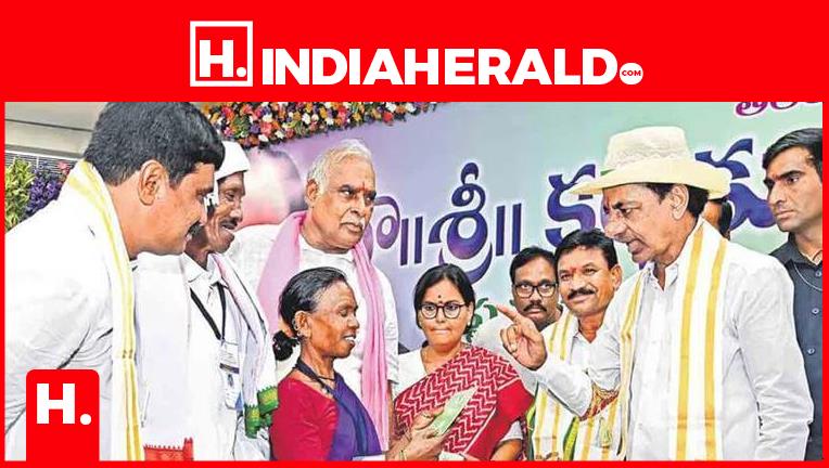 Telangana CM KCR launches podu land patta distribution in A