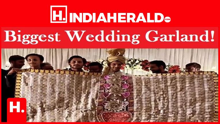 Biggest currency garland of this groom shocks internet