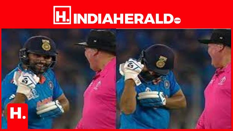 Rohit Sharma showed his biceps to the umpire..