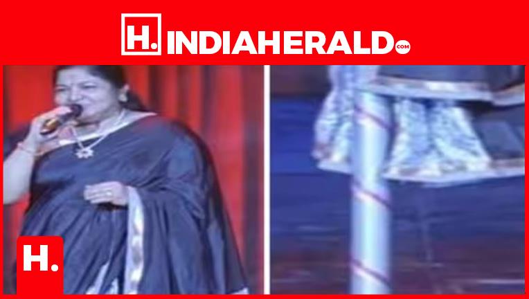 Singer Chitra stood in the middle & sang in the magic show.